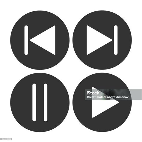 미디어 버튼 아이콘을 재생합니다 음악 및 비디오 앞으로 모양 기호를 클릭합니다 화살표 시작 플레이어를 누푸라 벡터 일러스트레이션 검은색에 대한 스톡 벡터 아트 및 기타