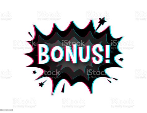 텍스트 보너스와 만화 음성 거품 글리치 아이콘 기호 스티커 태그 특별 제공 라벨 광고 배지 벡터 스톡 일러스트레이션입니다 곡선에 대한 스톡 벡터 아트 및 기타 이미지