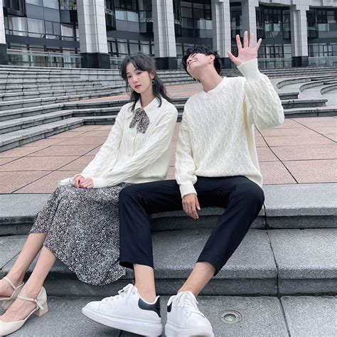 情侣装冬装2022秋冬新款韩版圣诞慵懒宽松毛衣过年针织衫男roora 虎窝淘
