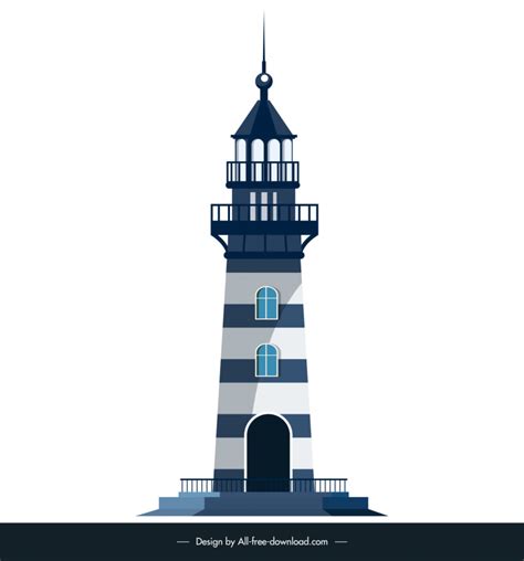 Lighthouse Architecture Icon Modern Elegant Flat Sketch Vectors Graphic