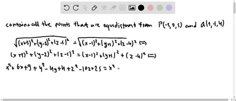 Solved A Description Of A Plane Is Given Find An Equation For The
