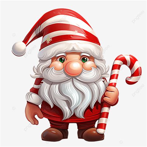 Santa Claus Holding Candy Cane Christmas Candy Santa Claus Png