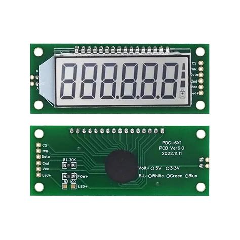 6 Digit 8 Segment Lcd Spi Lcd Display Board Module With Backlight Dc 5v