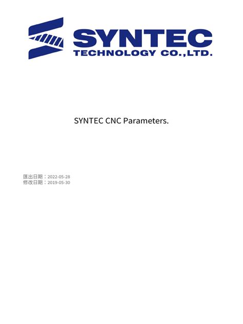 Syntec Cnc Parameter Manual Pdf Numerical Control Rotation Around A Fixed Axis