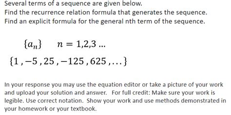 solved several terms of a sequence are given below find the