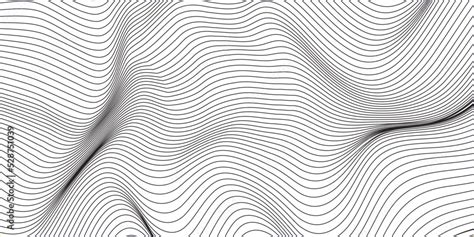 Abstract Wavy Gray Stream Element For Design On A White Background
