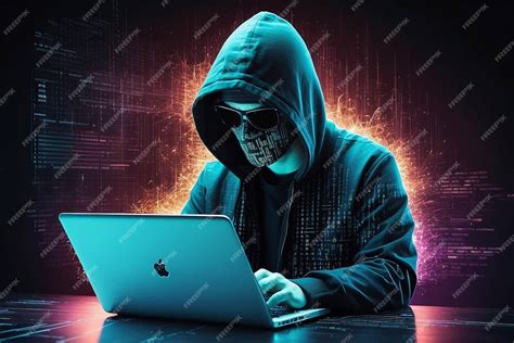 A Hacker Typing On A Laptop With A Code Background In A Style Of Double Exposure Photography