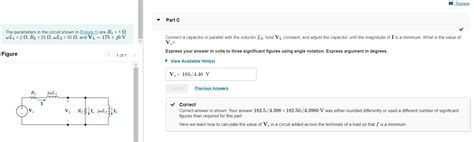 Solved The Parameters In The Circuit Shown In Figure 1 Are
