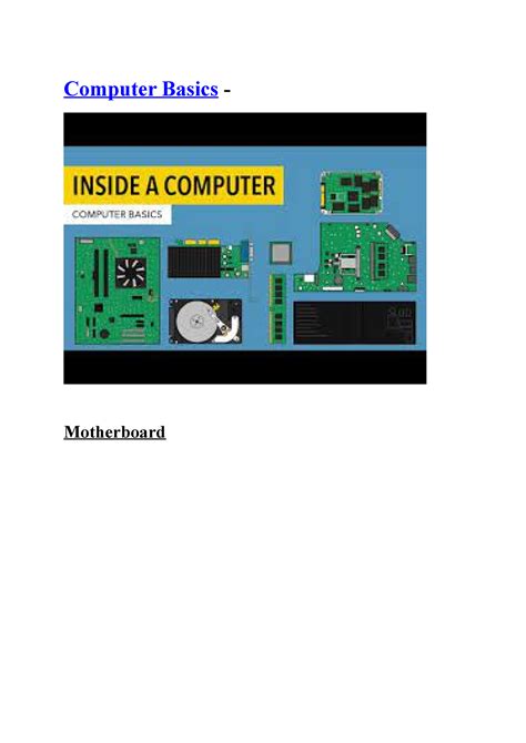 Computer Basics Studocu