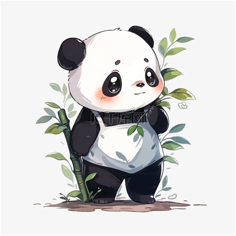 熊猫拟人化元素免抠手绘素材图片免费下载 千库网