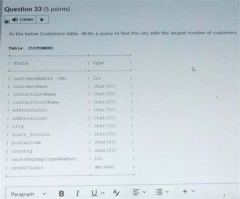 Solved In The Below Customers Table Write A Qu