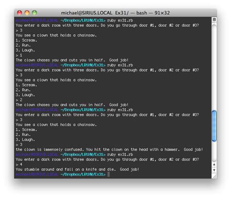 Testhead Exercise 31 Making Decisions Learn Ruby The Hard Way Practicum