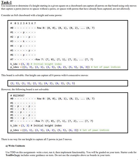 Solved Task 1 Use Recursion To Determine If A Knight