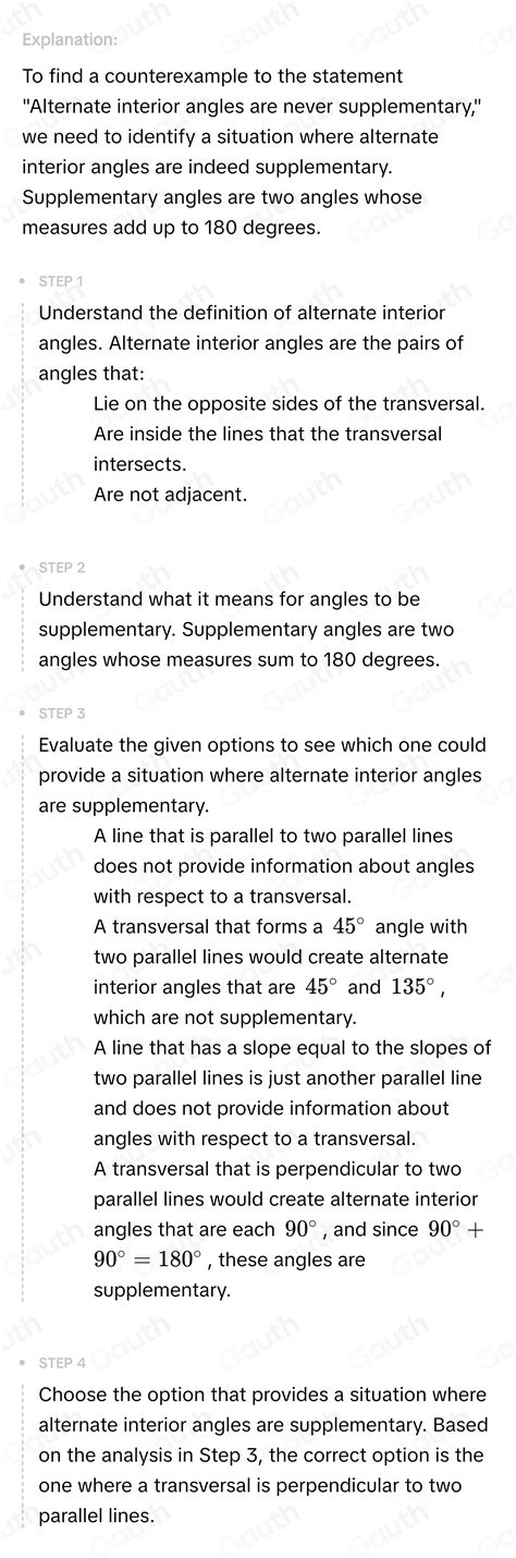 Solved Which Situation Would Provide A Counterexample To The Statement Below Alternate