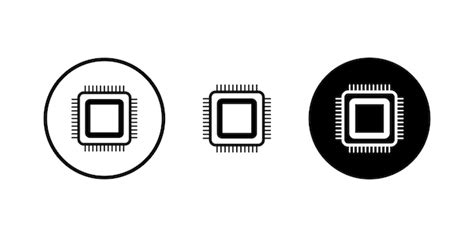 프로세서 아이콘 세트 Cpu 컴퓨터 기술 그림 Cpu 프로세서의 벡터 아이콘 프리미엄 벡터
