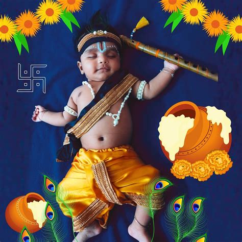 happy shree krishna janmashtami to all from our little krishna 💙💙🧿🧿