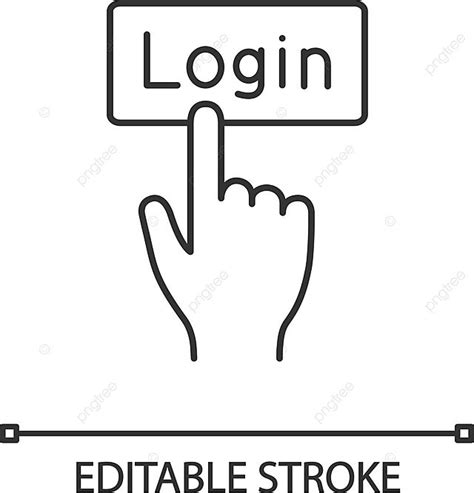 Login Button Click Linear Icon Authorization Avatar Button Vector