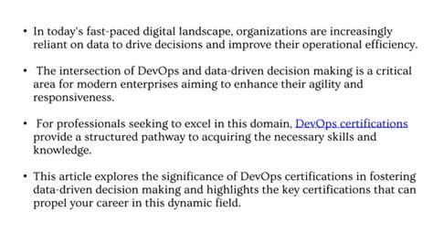 devops certifications for data driven decision making pptx