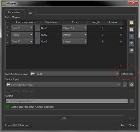 Parameters Using Fields Mapper In Qgis Modeler Geographic