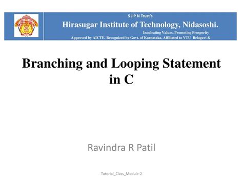 Ppt Branching And Looping Statement In C Powerpoint Presentation