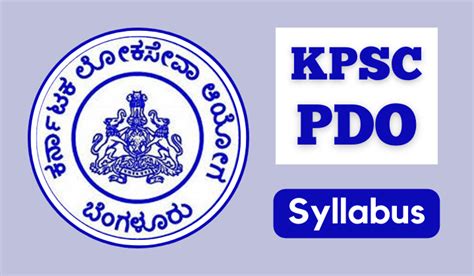 Kpsc Pdo Syllabus And Exam Pattern 2024 For Paper 1