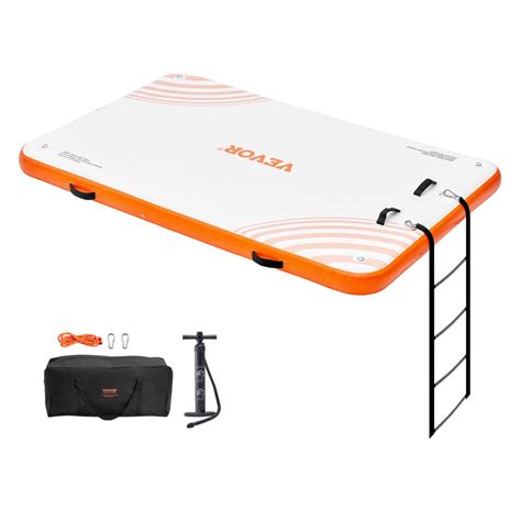 Vevor Inflatable Floating Dock 8 X 5ft Inflatable Dock Platform Non Slip Water Floating Dock