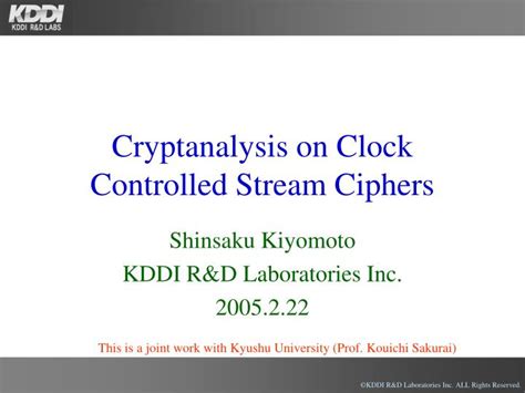 ppt cryptanalysis on clock controlled stream ciphers powerpoint presentation id 4195611