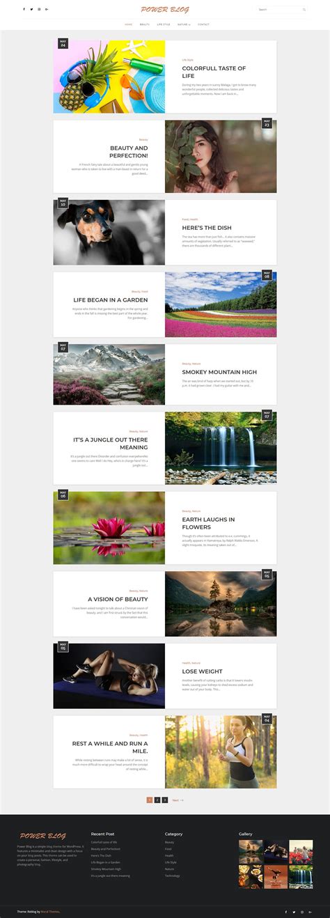 Power Blog Best Free Wordpress Theme For Blogger Theme Palace