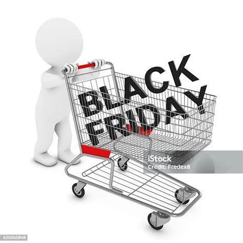 블랙 프라이데이 텍스트와 함께 쇼핑 트롤리를 밀어 3d 남자 캐릭터 빨강에 대한 스톡 사진 및 기타 이미지 빨강 쇼핑 카트 슈퍼마켓 Istock