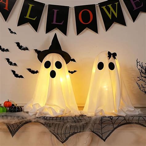 Halloween Decor Light Up Halloween Ghost Decorations Set Of 2 Diy