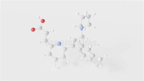 Acrivastine Molecule 3d Molecular Structure Ball And Stick Model Structural Chemical Formula