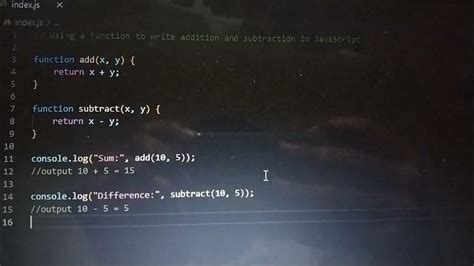 ⭐ Using A Function To Write Addition And Subtraction In Javascript💫100dayscodingchallenge