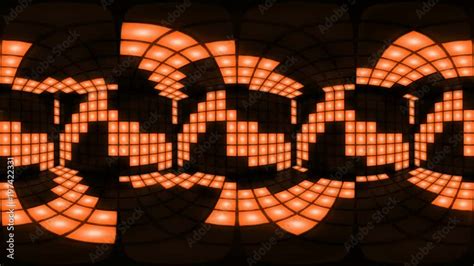 Video Stock 360 Vr Orange Disco Nightclub Dance Floor Led Dancing Wall