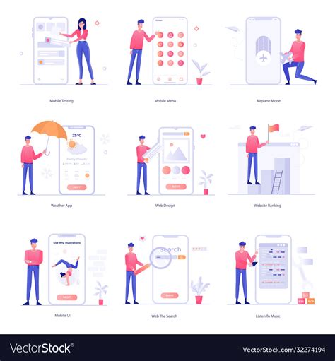 Web And App Development Flat Pack Royalty Free Vector Image