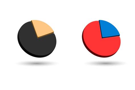 Premium Vector 3d Pie Chart Icon Circle Divided Into Parts Statistical Diagram Vector