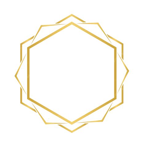 Polygon Border Frame Design Luxury Golden Colors Vector Polygon Border