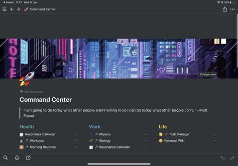My New Command Centre R Notion