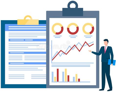 Man Analyses Digital Report With Data Statistical Indicators And