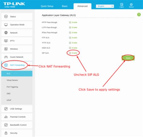 Turn Off SIP ALG On TP Link Router Cybertel Telecom