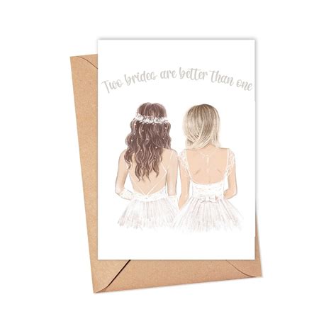 Lesbian Wedding Card Mrs And Mrs Wedding Card Lesbian Wedding T Two