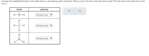 Solved Arrange The Highlighted Bonds In The Table Below In