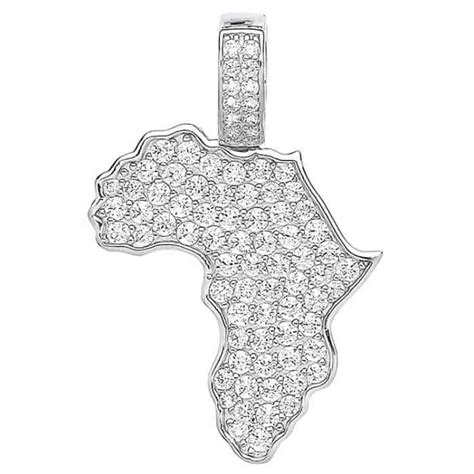 Sterling Silver Stone Set Map Of Africa Pendant Andrews The Jewellers