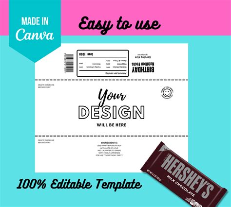 Chocolate Bar Wrappers Template