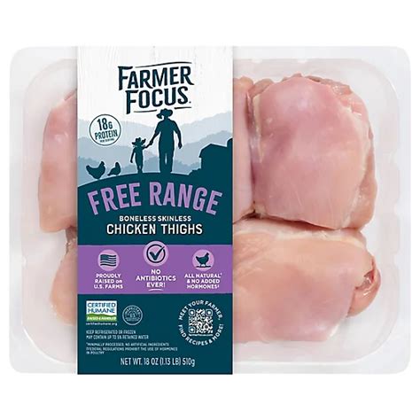 Farmer Focus Boneless Skinless Chicken Thighs 18 Oz Acmemarkets