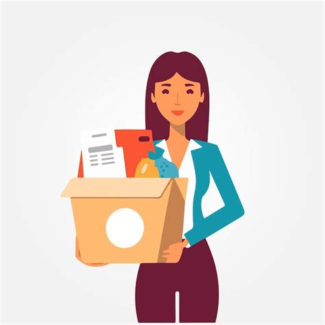 Premium Vector Vector Illustration Woman Holding Order Box