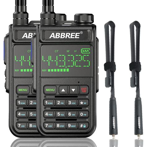 1 2pcs Abbree Ar518 Full Band Wireless Copy Frequency Air Band Walkie