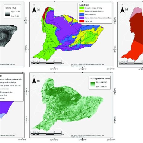 input maps utilized for applying the matus et al [46] model a slope
