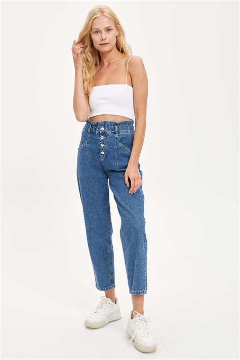Blue WOMAN Paperbag Jeans 1488322 | DeFacto
