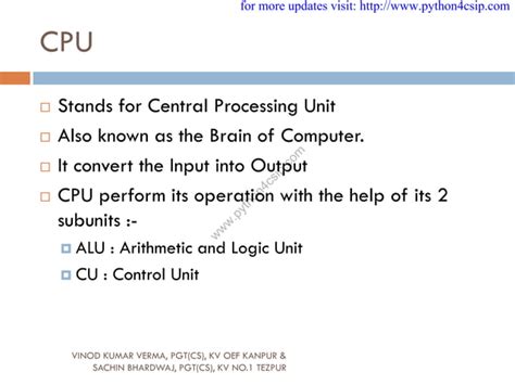 Computer System Organization Class 11 PDF
