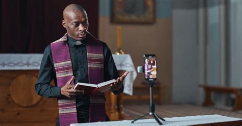 Preacher Preaching To Congregation